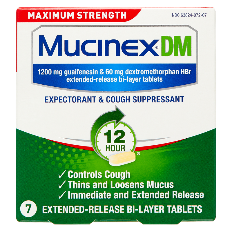 Mucinex DM 12-Hour Max Strength Extended Release Tablets 7ct - Mucinex ...