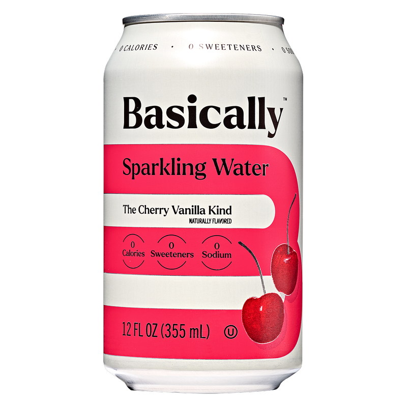 Basically Cherry Vanilla Sparkling Water 8pk 12oz Cans - Basically – BevMo!