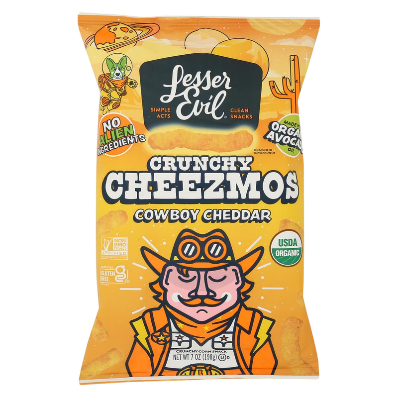 LesserEvil Crunch Cheezmos Cowboy Cheddar, 7oz - Lesser Evil – BevMo!