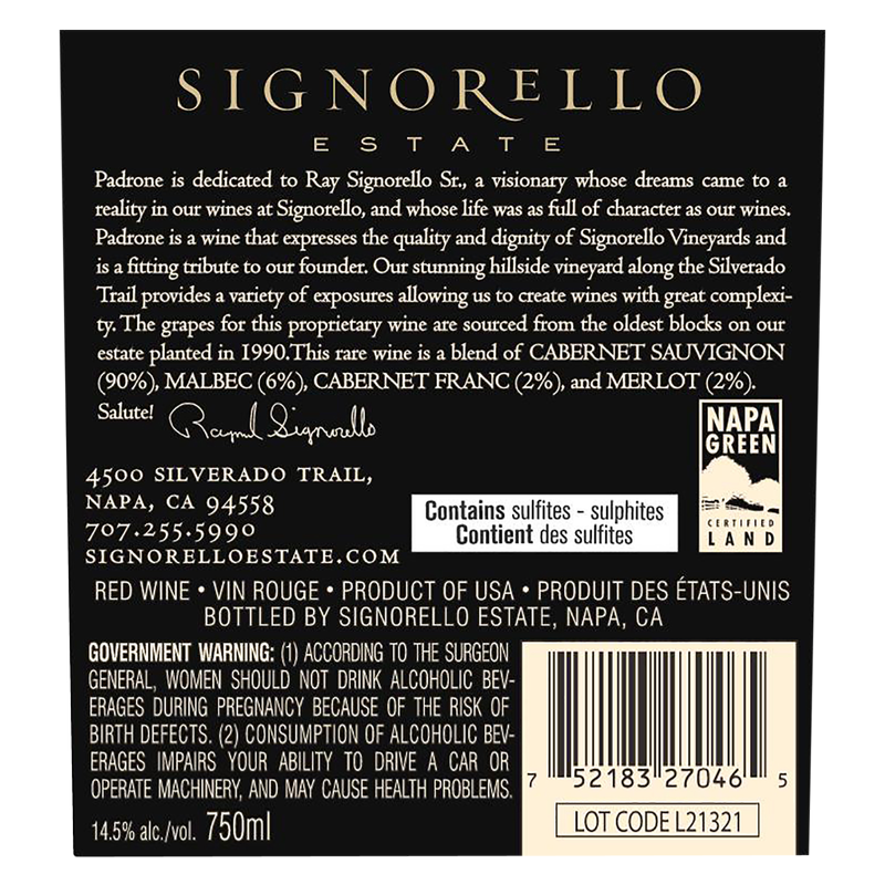 Signorello Padrone Proprietary Red 750ml - Signorello – BevMo!