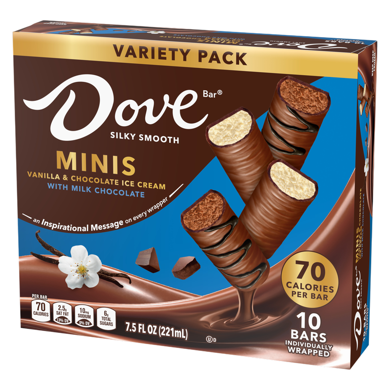 Dove Minis Vanilla & Milk Chocolate Ice Cream Bars, 10ct – BevMo!