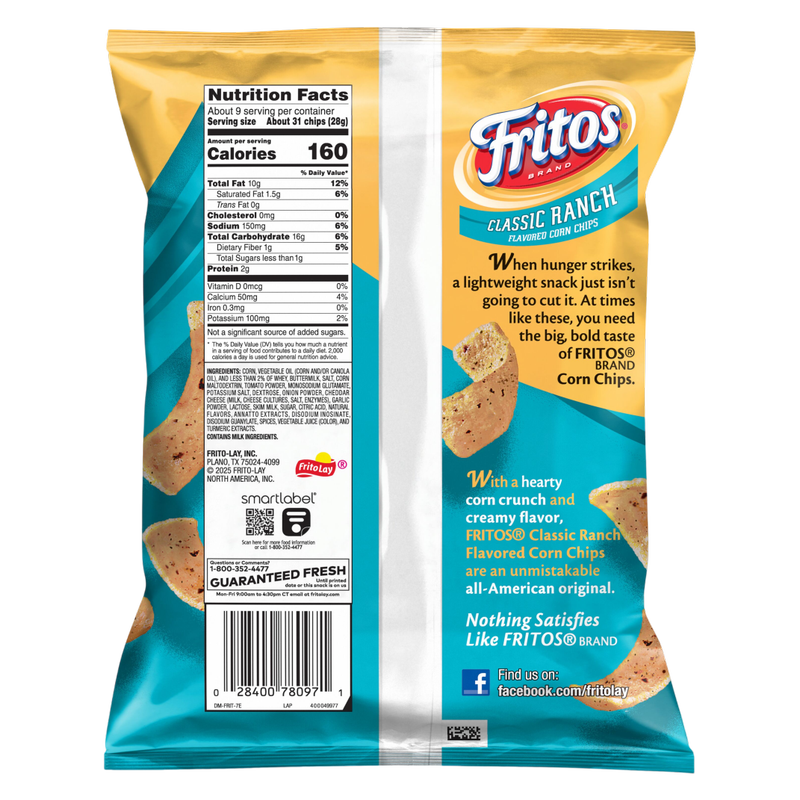 Fritos Corn Chips Classic Ranch 9.25oz - Fritos – BevMo!