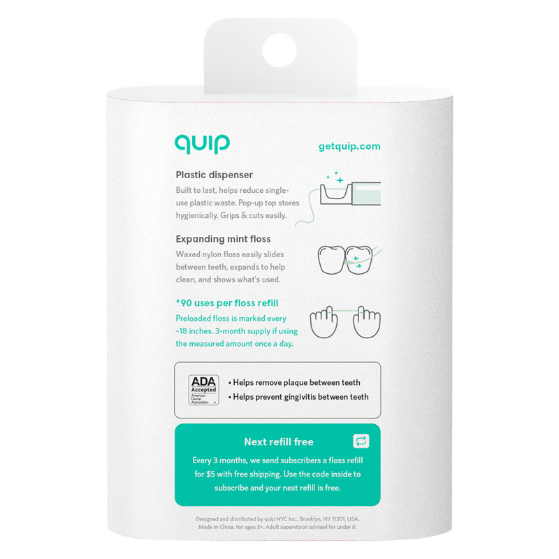Quip Refillable Floss String White 1ct - Quip – BevMo!