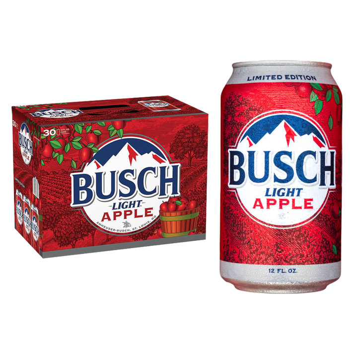 Busch Light Apple 30pk 12oz Can 4.1% ABV - Busch Light – BevMo!