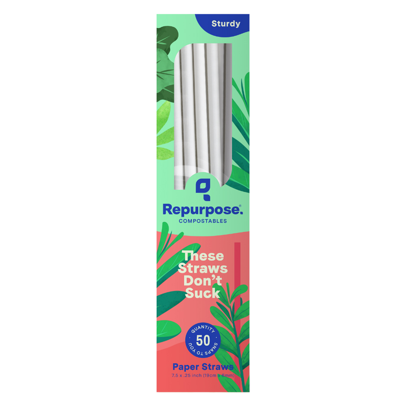 Repurpose, Compostable Paper Straws, 50ct - Repurpose Compostables – BevMo!