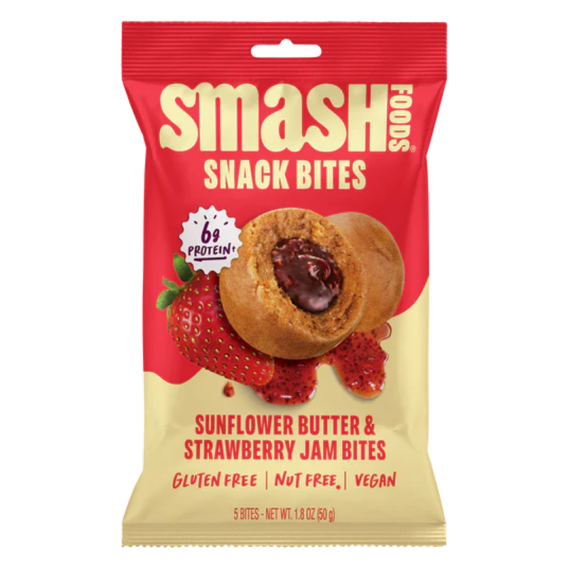 Smash Foods Sunflower Butter & Strawberry Jam Snack Bites, 1.8oz ...