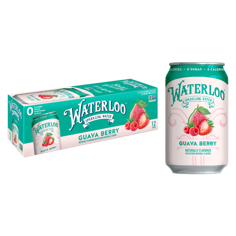 Waterloo 12pk Guava Berry Sparkling Water 12oz Cans - Waterloo – BevMo!