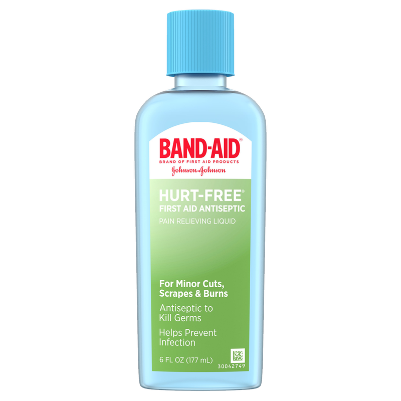 Band-Aid Hurt Free First Aid Antiseptic Pain Relieving Liquid 6oz ...