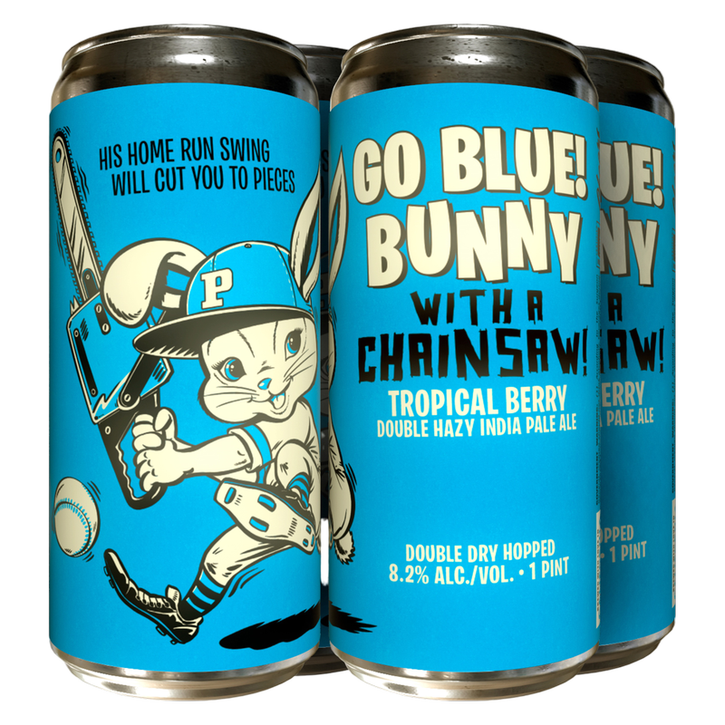 Paperback Brewing Go Blue! Bunny With A Chainsaw IPA 4pk 16oz Can 8.2% ...