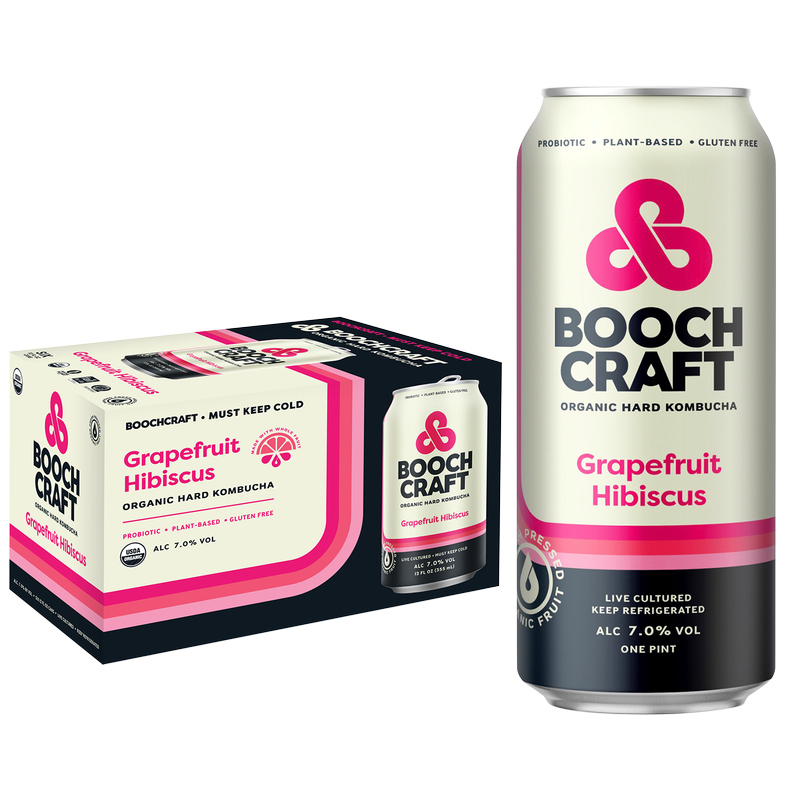 Booch Craft Kombucha Grapefruit Hibiscus 6pk 12oz Can - Boochcraft – BevMo!