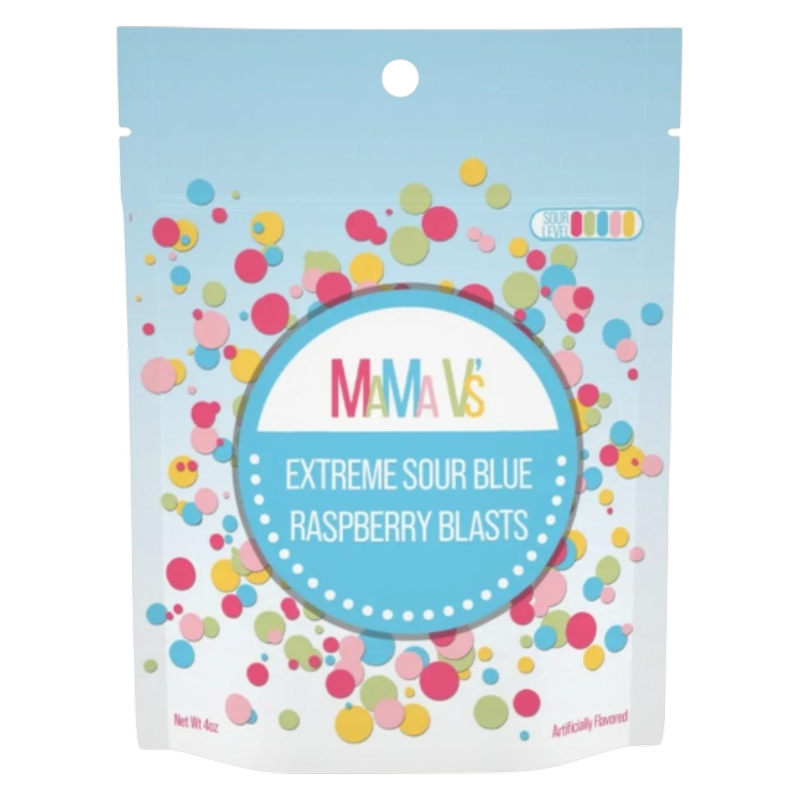 Mama V's Extreme Sour Blue Raspberry Blasts, 4 oz - Mama V's Candy – BevMo!