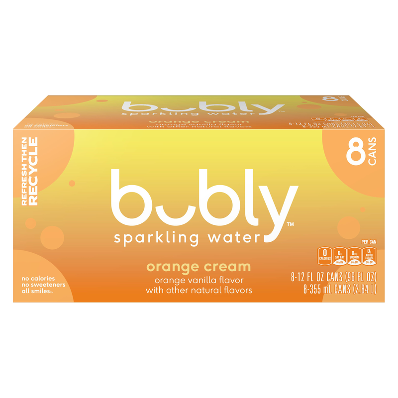 Bubly Orange Cream 8pk 12oz Can - bubly – BevMo!