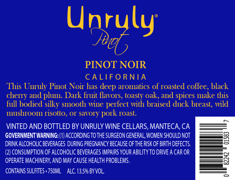 Unruly Pinot Noir 750ml - Unruly – BevMo!