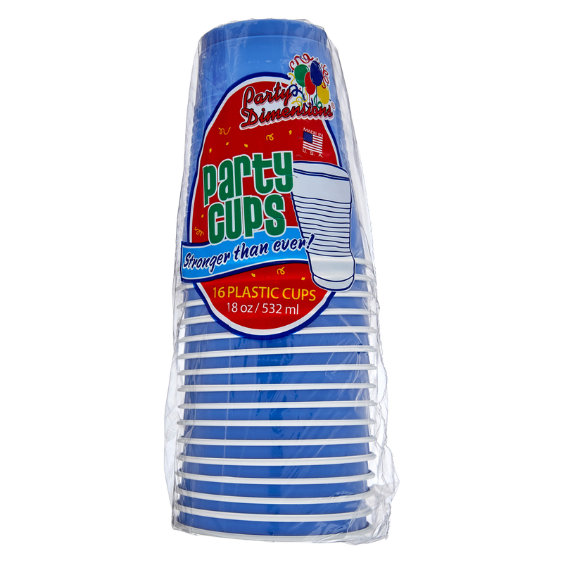 Party Dimensions Blue Party Cups 16ct - Party Dimensions – BevMo!