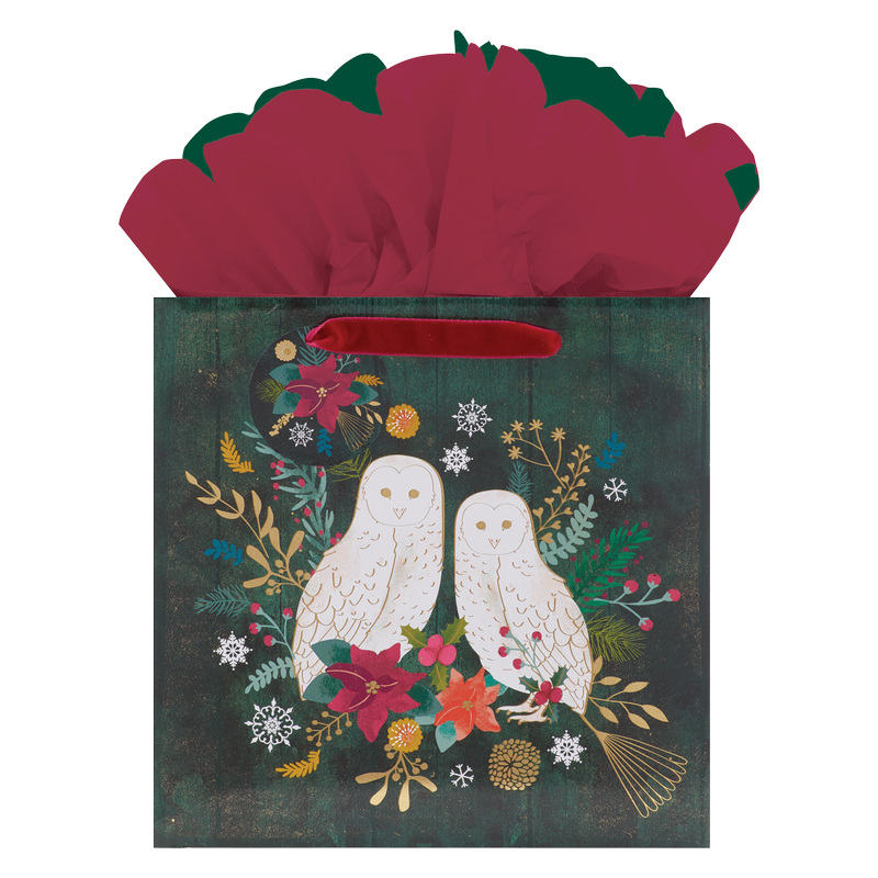 Snow Owls Medium Square Gogo Gift Bag - The Gift Wrap Company – BevMo!