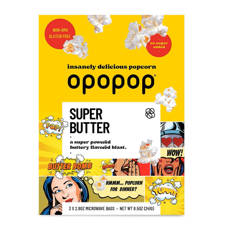 Opopop Microwave Popcorn Super Butter, 8.5oz - Opopop – BevMo!
