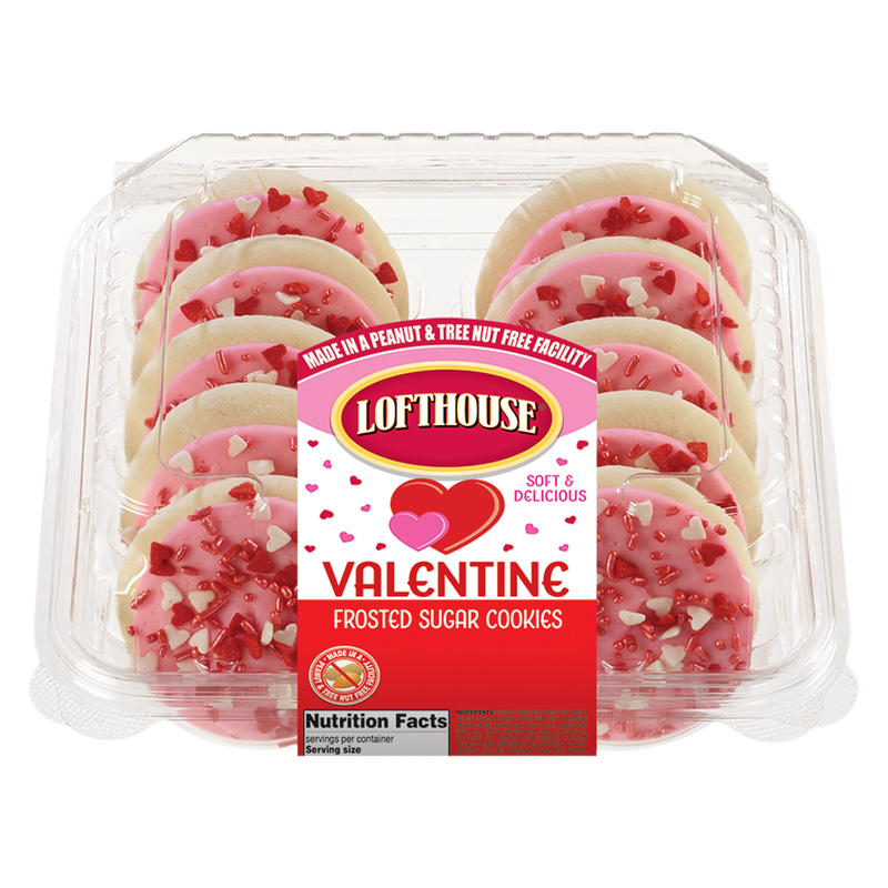 Lofthouse Valentine's Pastel Pink Frosted Sugar Cookies 13.5oz - BevMo ...