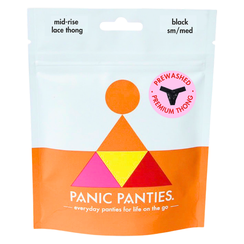 Panic Panties Underwear S/M Black Lace Thong - Panic Panties – BevMo!