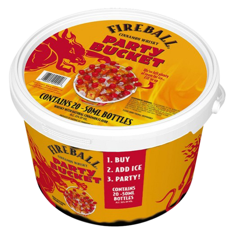 Fireball Party Bucket 20pk 50ml (66 Proof) - Fireball – BevMo!