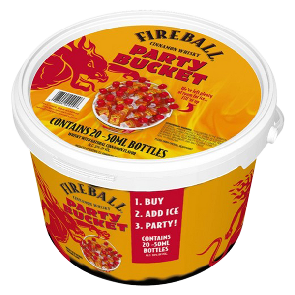 Fireball Party Bucket 20pk 50ml (66 Proof) - Fireball – BevMo!