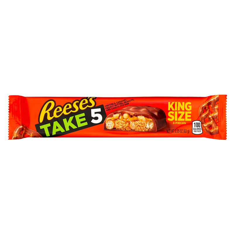 Reese's Take 5 Chocolate Peanut Butter Bar King Size 3.1oz - REESE'S ...