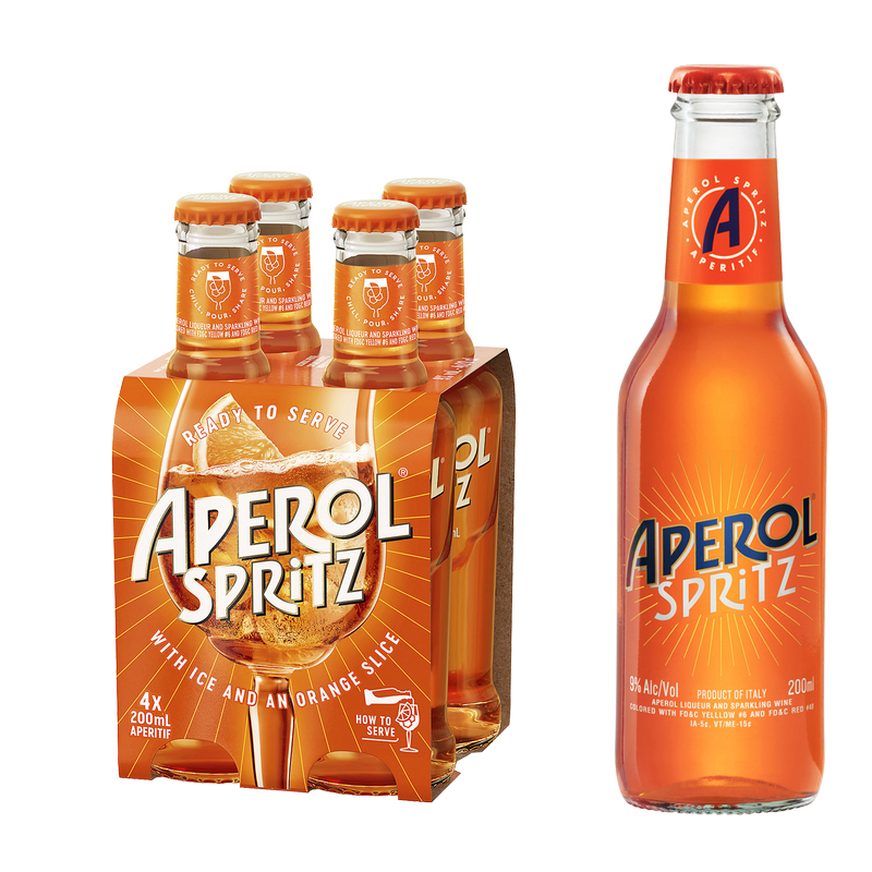 Aperol Spritz 4pk 200ml 9% ABV - Aperol – BevMo!