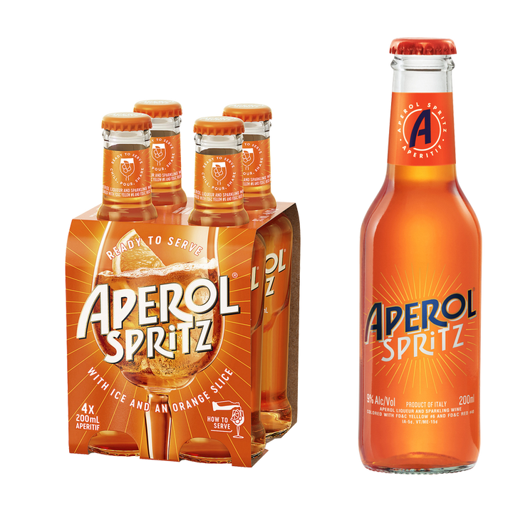 Aperol Spritz 4pk 200ml 9% ABV - Aperol – BevMo!