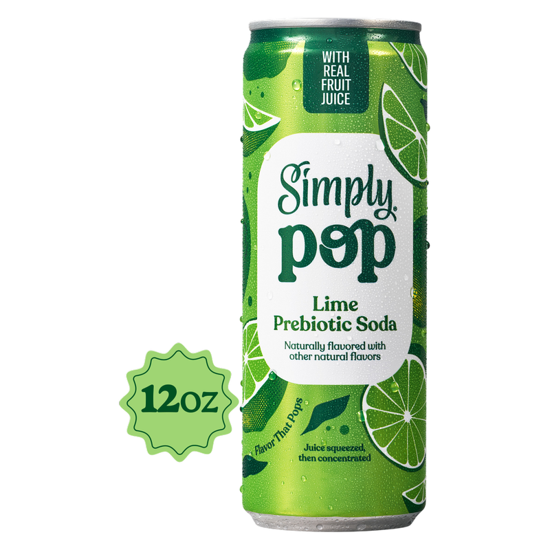 Simply Pop Lime Prebiotic Soda 12oz Can - Simply Pop – BevMo!