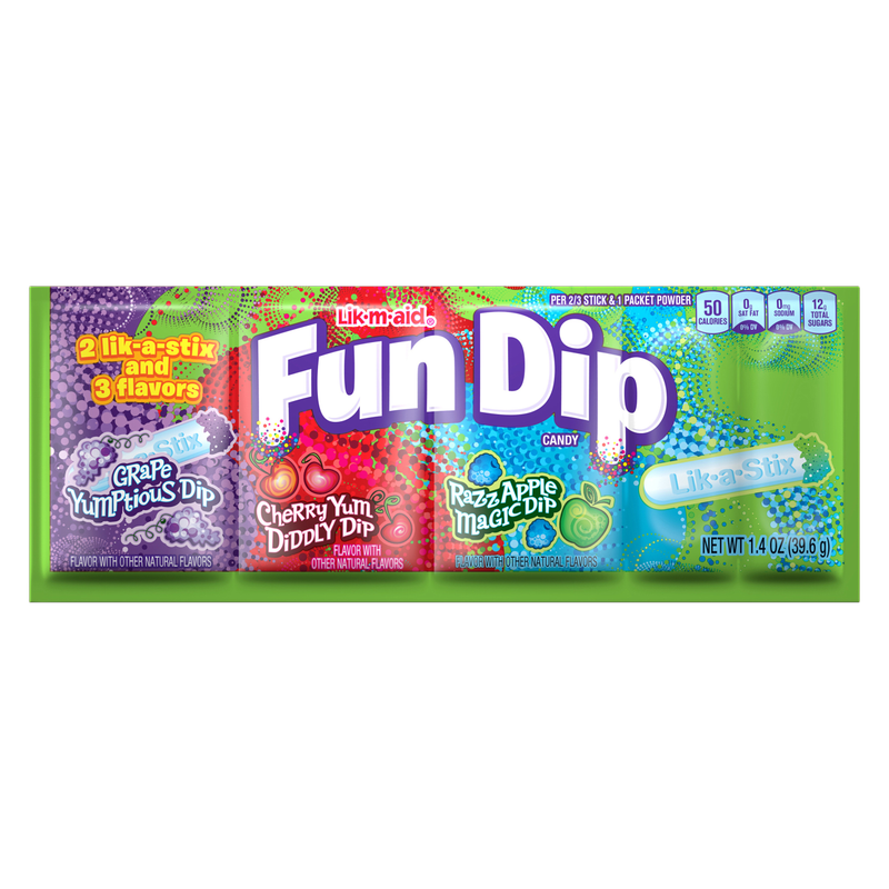 Fun Dip Grape/Cherry/Razz Apple 3 Flavor 1.4 oz - Fun Dip – BevMo!