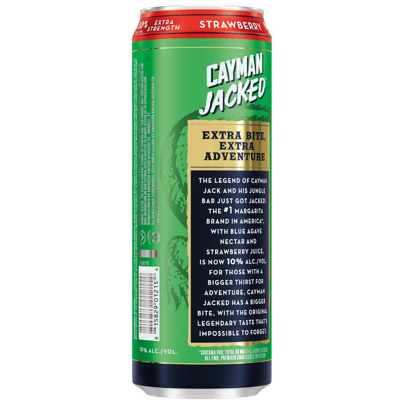 Cayman Jacked Strawberry Margarita 19.2oz Can 10% ABV - Cayman Jack ...
