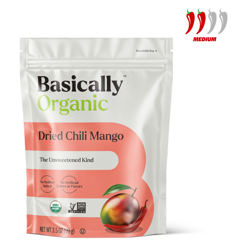Basically Unsweetened Organic Dried Chili Mango - Basically – BevMo!
