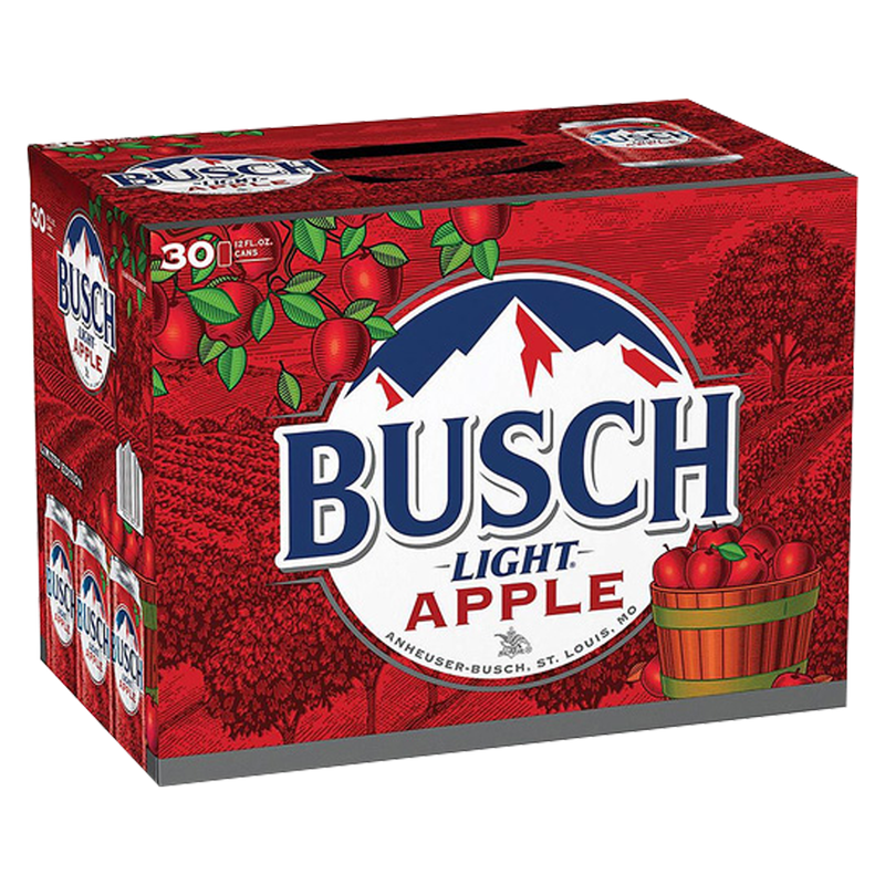 Busch Light Apple 30pk 12oz Can 4.1% ABV - Busch Light – BevMo!
