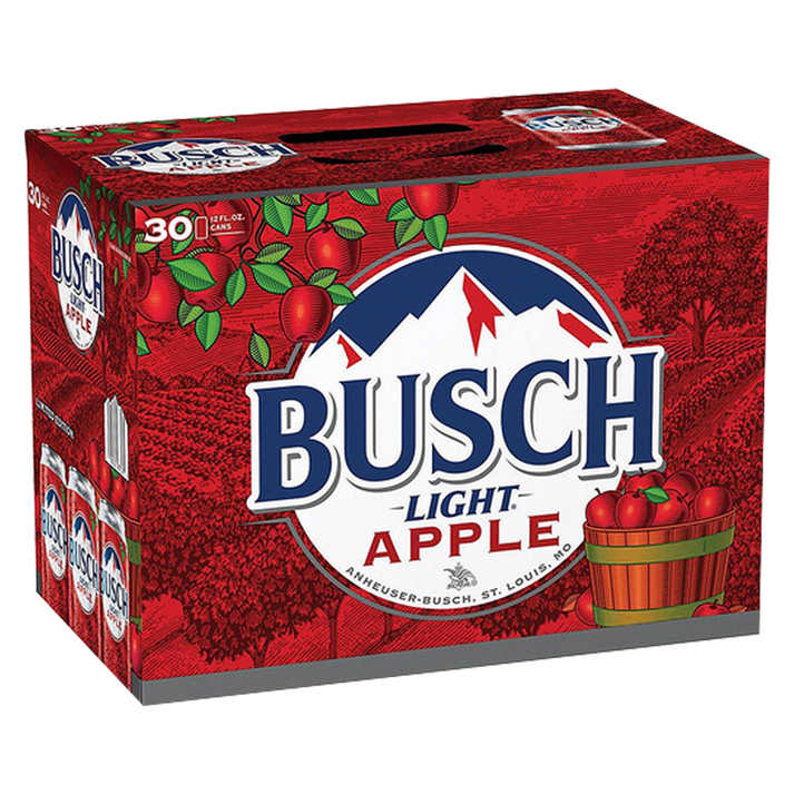 Busch Light Apple 30pk 12oz Can 4.1% ABV - Busch Light – BevMo!