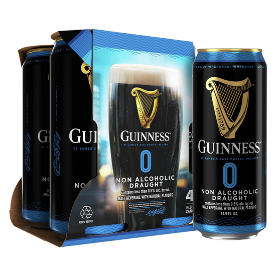 Guinness Zero Draught Non-Alcoholic 4pk 14.9oz Can - Guinness – BevMo!