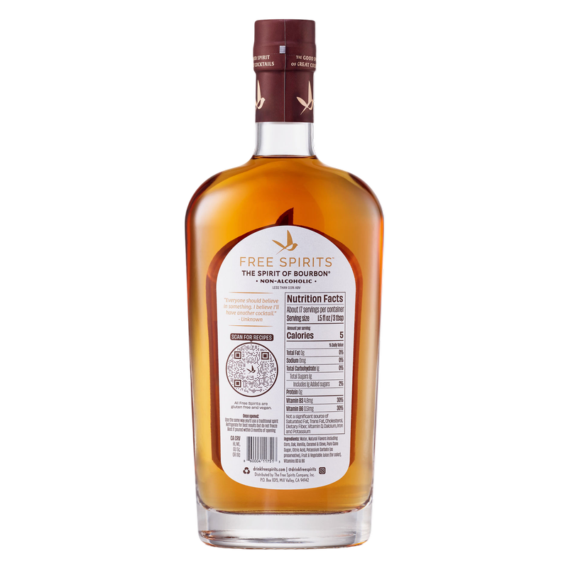 Free Spirits Non-Alcoholic Bourbon 750ml - Free Spirits – BevMo!