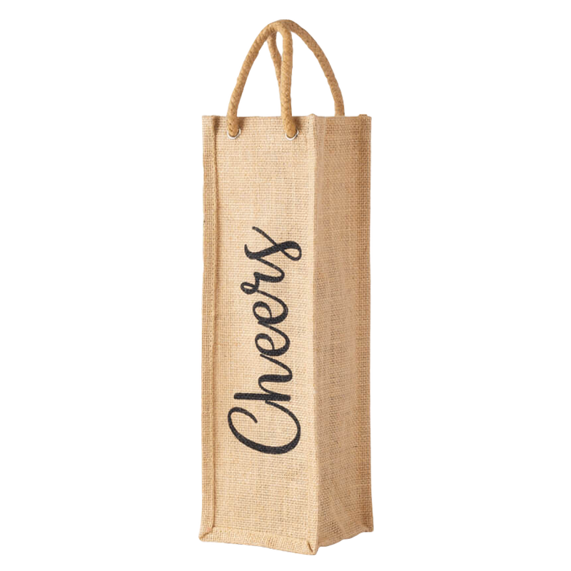 Bottle Bag Burlap Cheers - The Gift Wrap Company – BevMo!