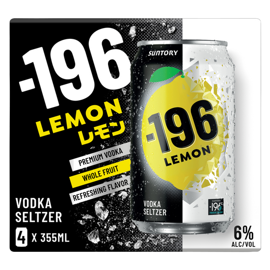Suntory -196 Lemon RTD 4pk 355ml Can 6% ABV - -196 – BevMo!