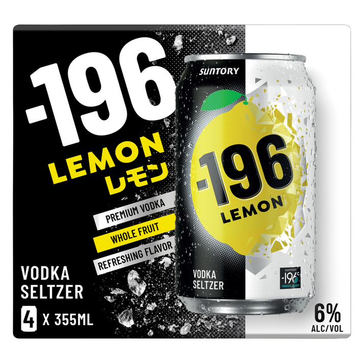 Suntory -196 Lemon RTD 4pk 355ml Can 6% ABV - -196 – BevMo!