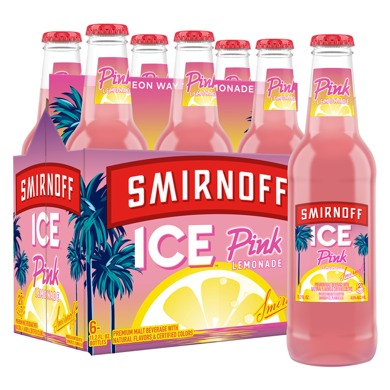 Smirnoff Ice Pink Lemonade 6pk 11.2oz Btl - Smirnoff – BevMo!