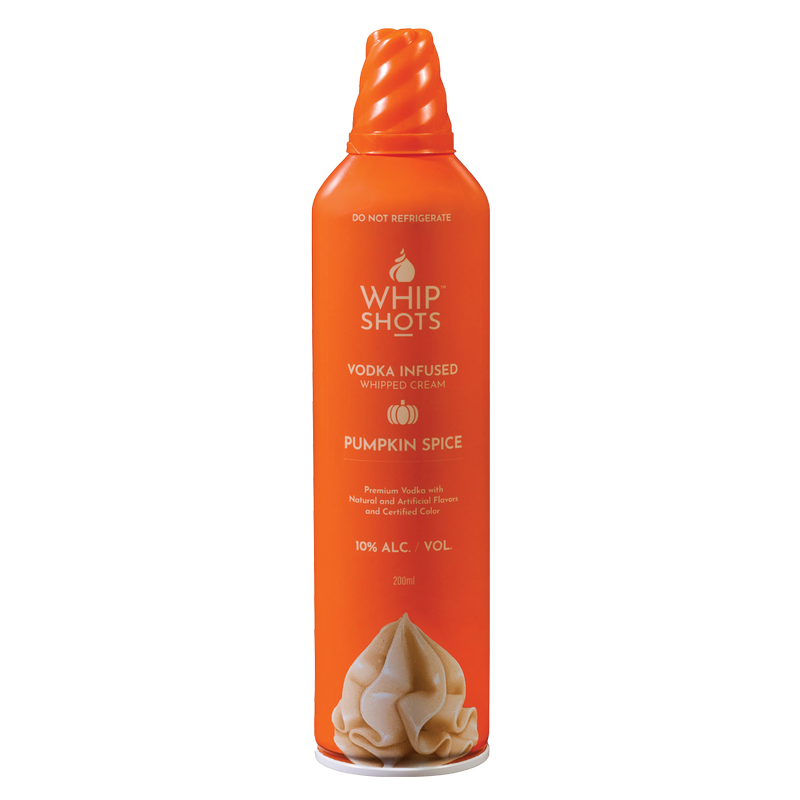 Whipshots Pumpkin Spice Vodka Infused Whipped Cream 200ml (20 Proof ...