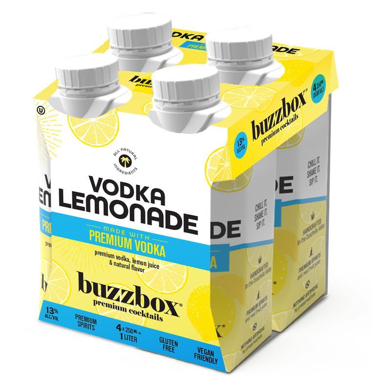 Buzzbox Vodka Lemon 4PK 250ml - Buzzbox – BevMo!