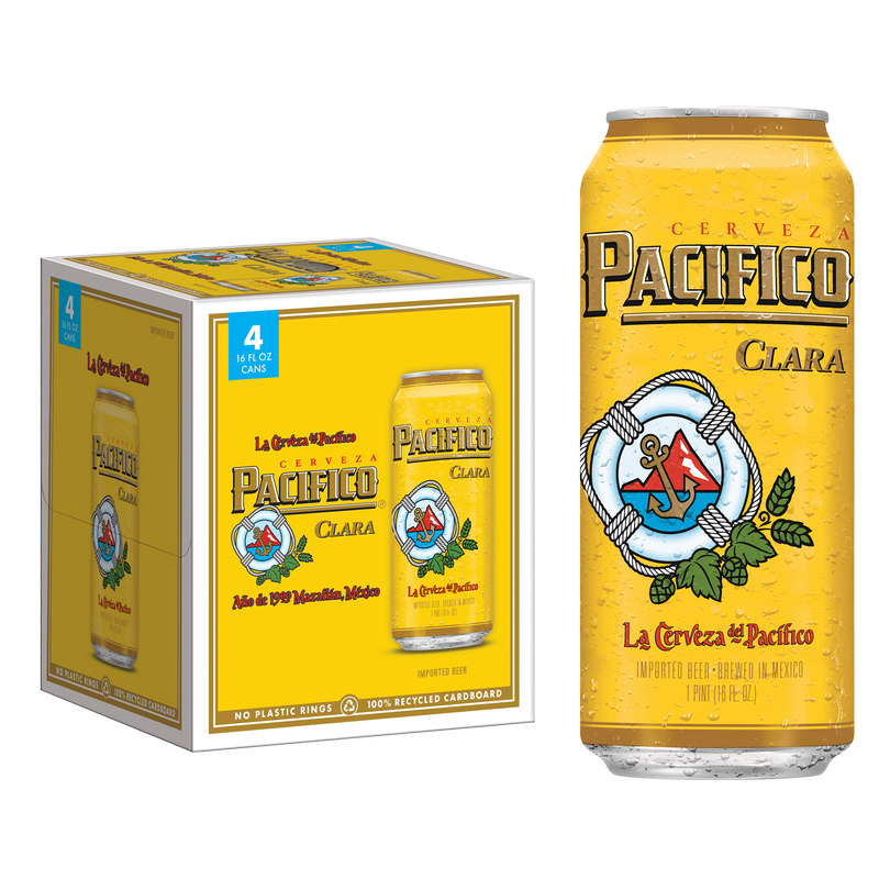 Pacifico 4pk 16oz Can 4.4% ABV - Pacifico – BevMo!