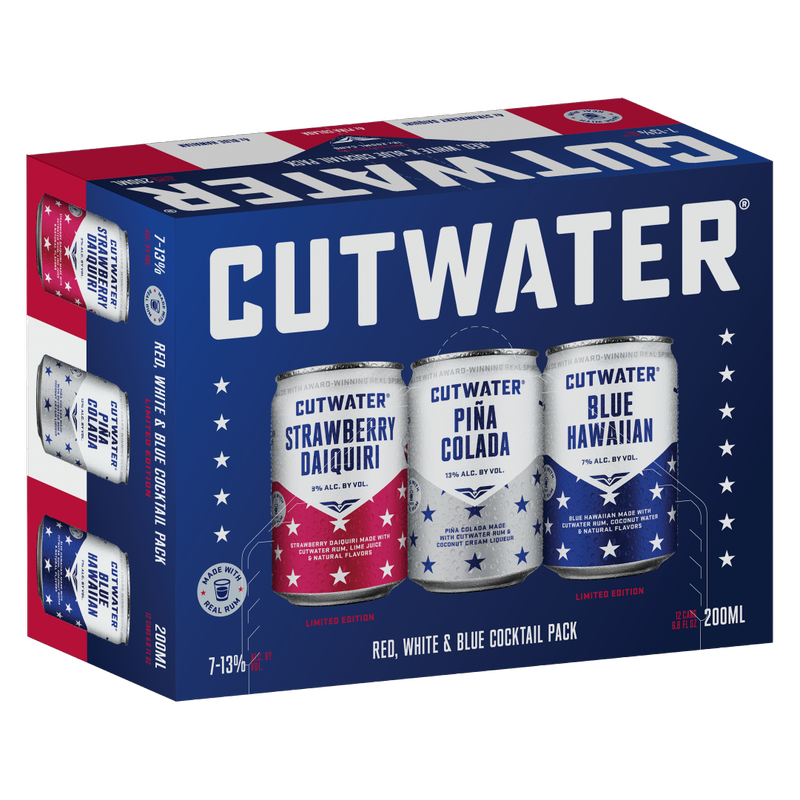 Cutwater Red White & Blue 12pk 200ml Can - Cutwater – BevMo!