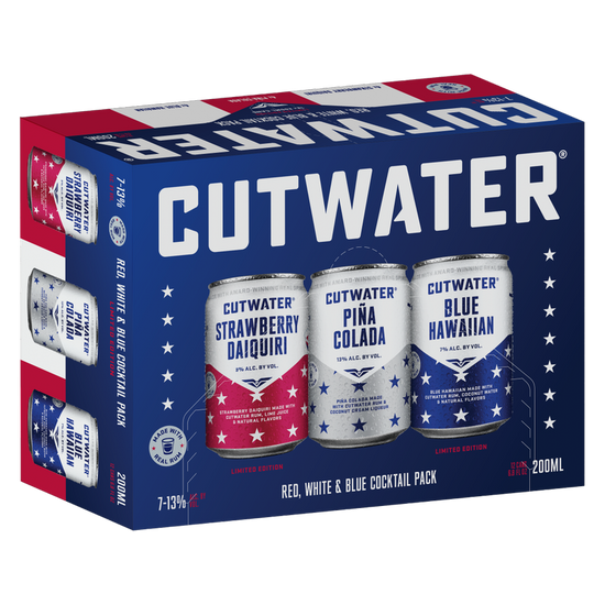 Cutwater Red White & Blue 12pk 200ml Can - Cutwater – BevMo!