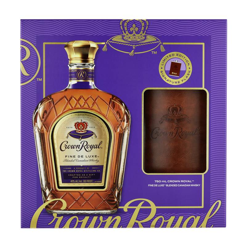 Crown Royal 750ml Gift Set w/ Flask - Crown Royal – BevMo!