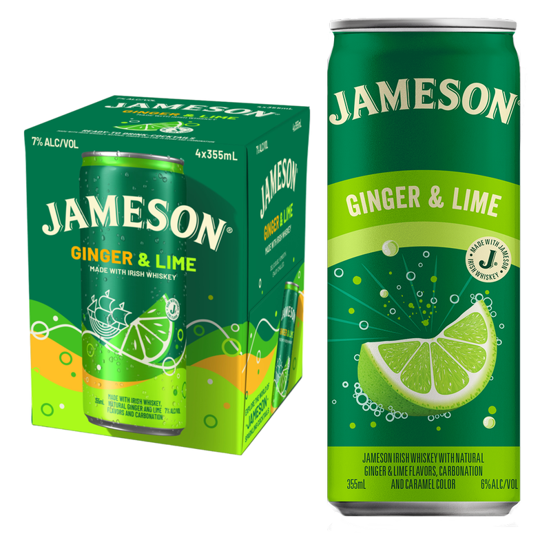 Jameson Ginger & Lime Cocktail 4pk 12oz Cans 6% ABV - Jameson – BevMo!