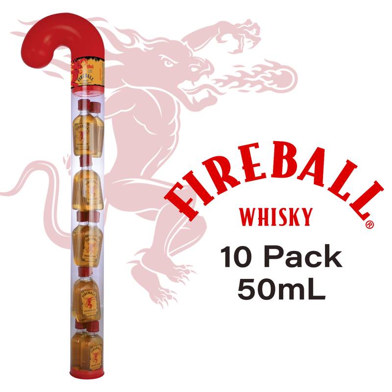 Fireball Candy Cane 10pk 50ml (66 Proof) - Fireball – BevMo!