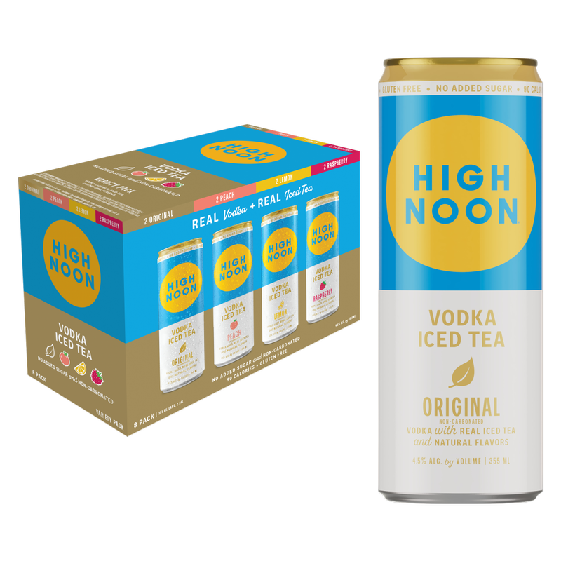 High Noon Iced Tea 8pk 12oz Can 5% ABV - High Noon – BevMo!