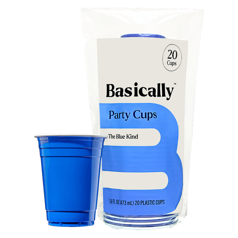 Basically 20ct Blue Party Cups - Basically – BevMo!