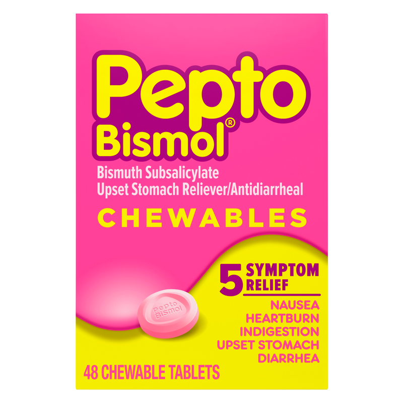 Pepto Bismol 5 Symptom Relief Chewable Tablets 48 ct - Pepto Bismol ...